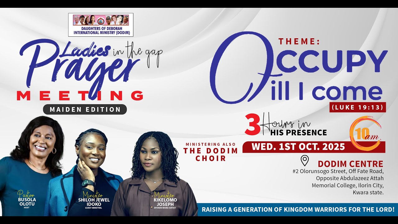 LADIES IN THE GAP PRAYER MEETING [INAUGURAL MEETING] || WEDNESDAY, 1ST ...