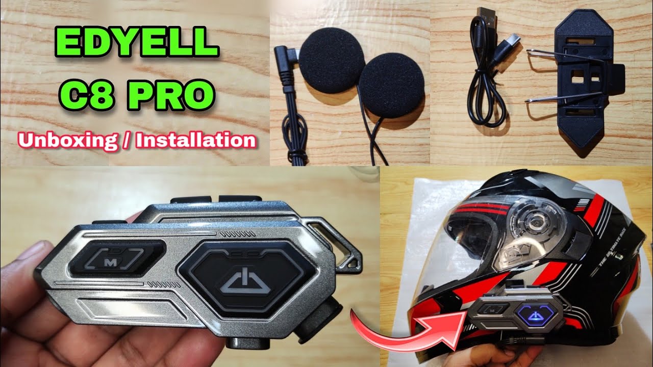 EDYELL C8 Pro Motorcycle Bluetooth Intercom Headset | Best helmet ...