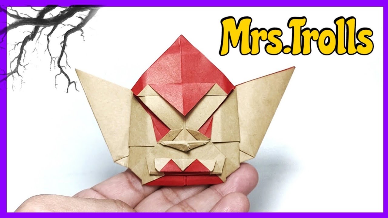 MRS.TROLLS ORIGAMI (TUTORIAL) Designed by Sarjigami - YouTube
