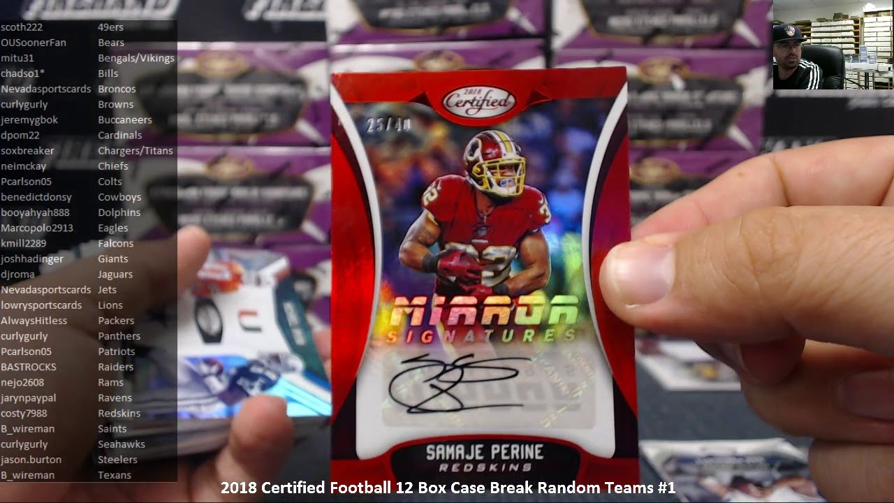 7/25/2018 2018 Certified Football 12 Box Case Break Random Teams #1 ...