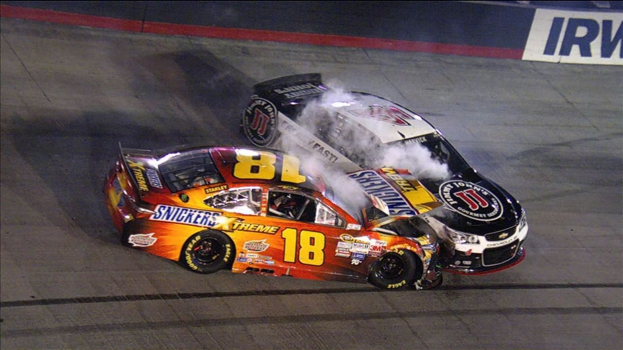Nascar Bristol Crash Compilation Of 2015 (no music) - YouTube