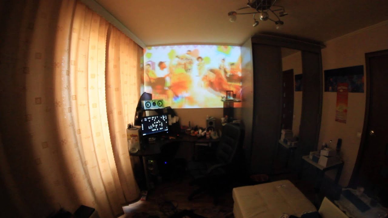 Pico projector Coolux X3S daylight \ в комнате днём. - YouTube