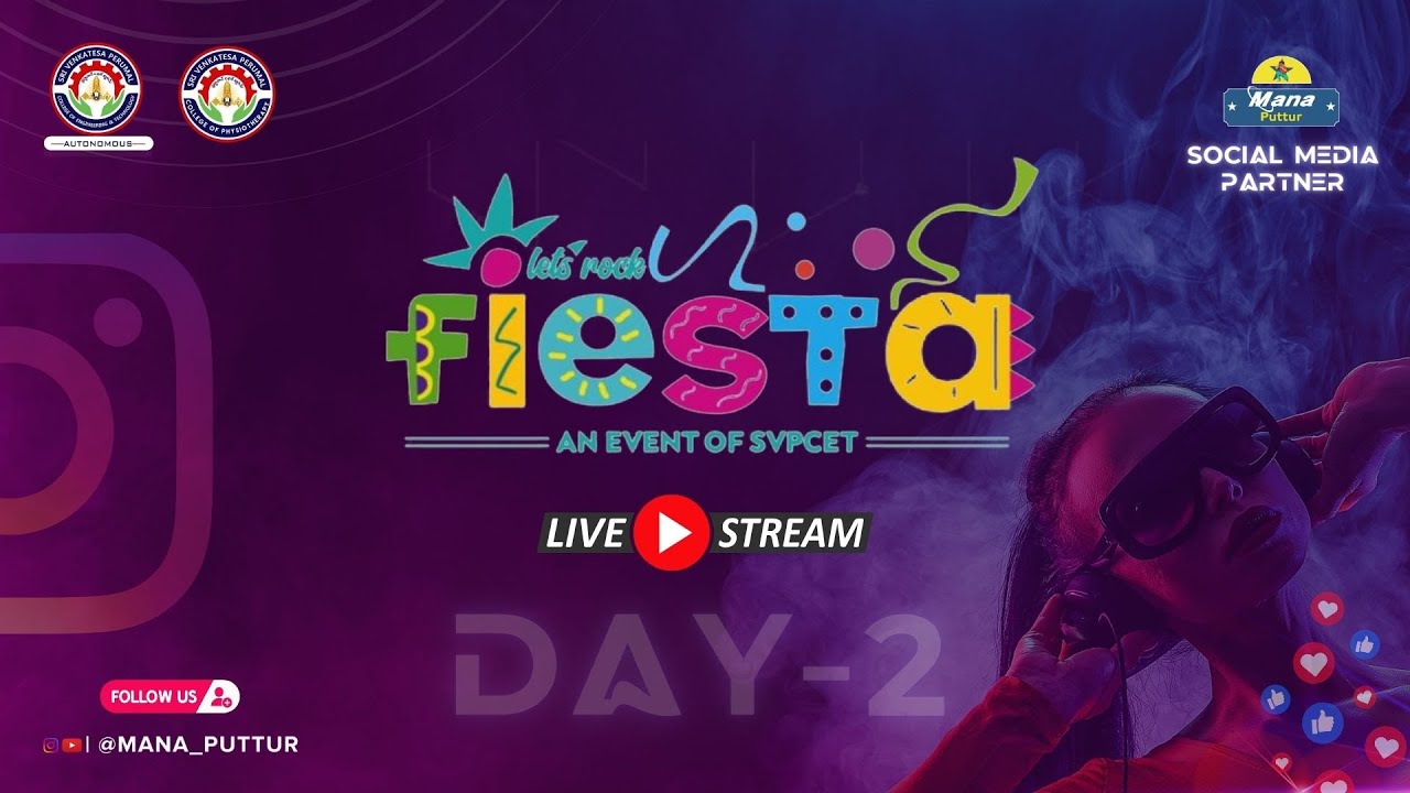 SVPCET || FIESTA 2K25 LIVE || DAY-2 || PUTTUR || PART 2 - YouTube