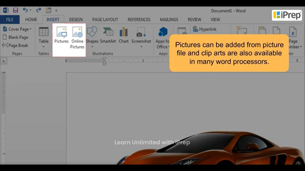 Inserting Picture in a Document | Word Processing Tool-Word | Computer ...