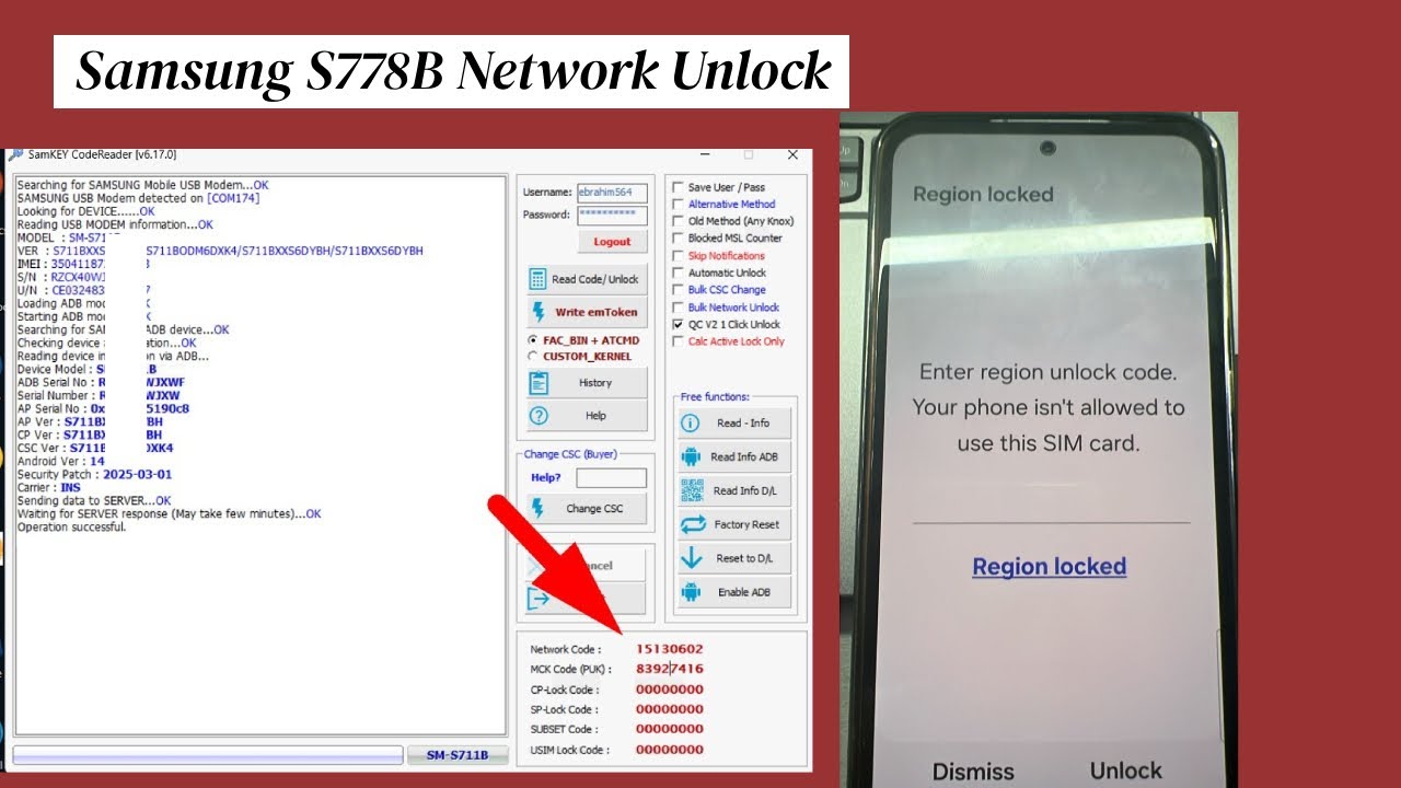 Samsung Galaxy S24 FE 5G Region & Network Unlock Code with SamKEY | No ...
