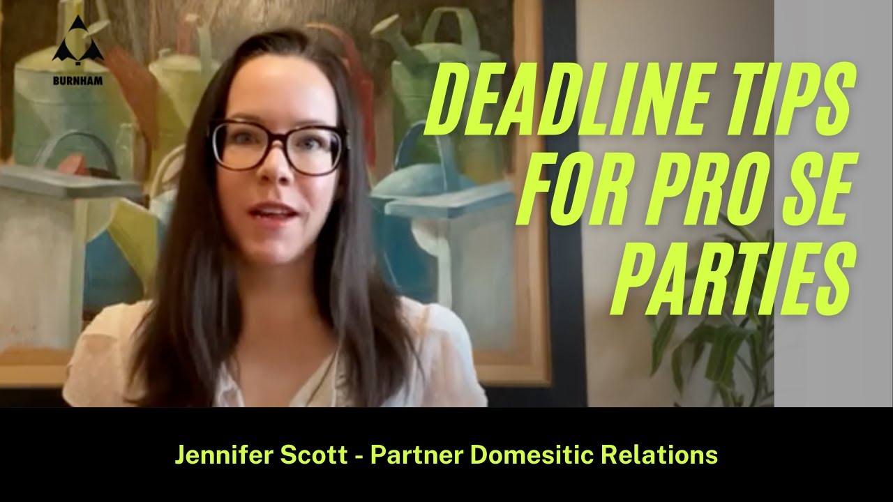 Deadline Tips for Pro Se Parties - YouTube