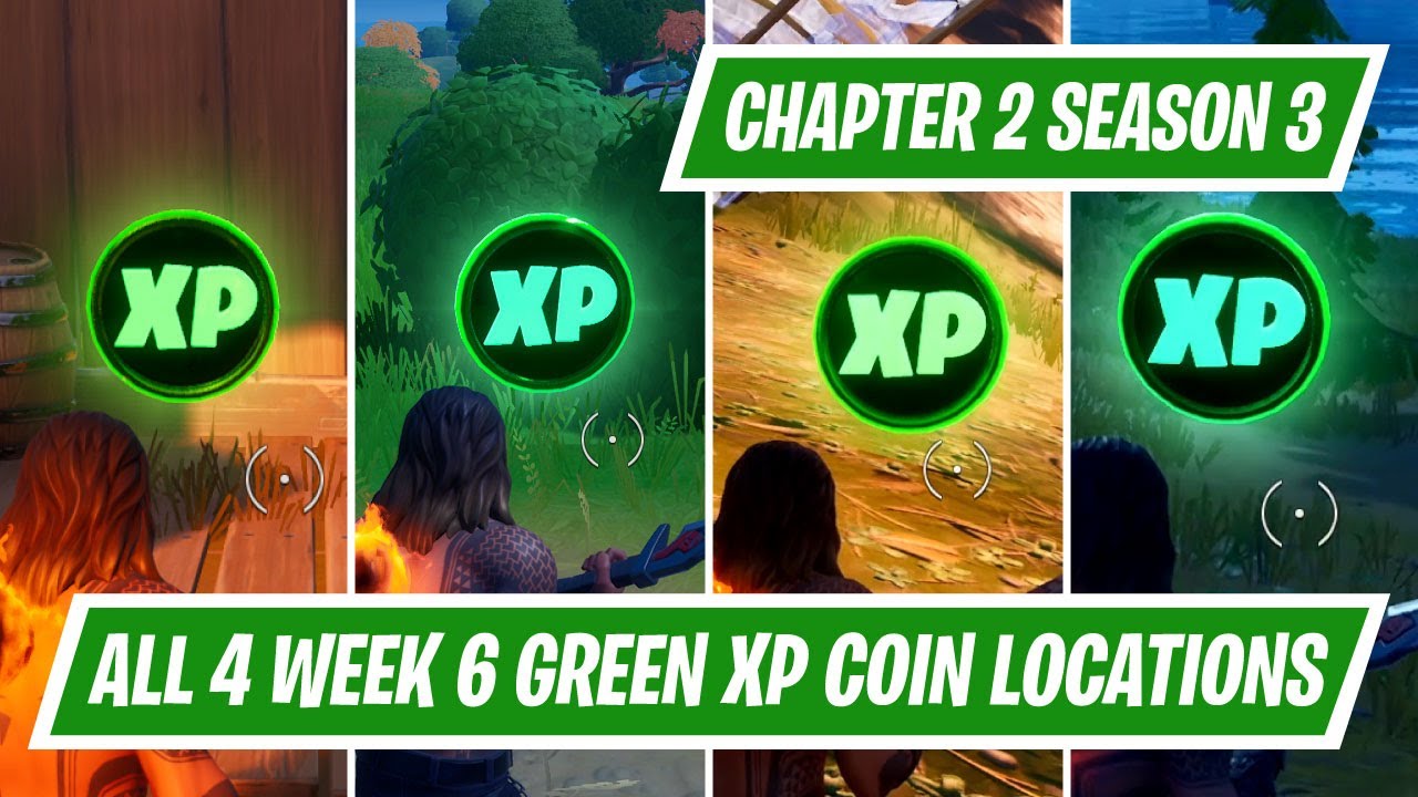 Week 6 All 4 Green XP Coin Locations in Fortnite Chapter 2 Season 3 ...