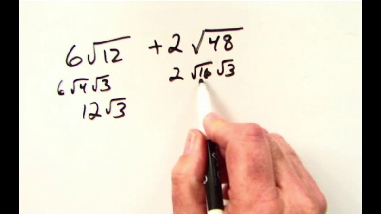A2 Lesson 6 Adding Radicals - YouTube