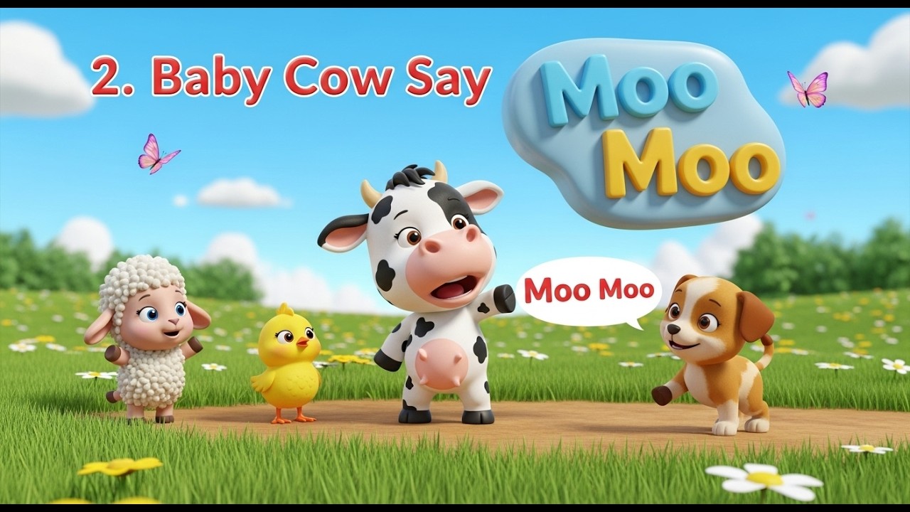Baby Cow Say Moo Moo 🐄👶🎵 | Fun Animal Sounds Song for Kids & Toddlers 🌈 ...