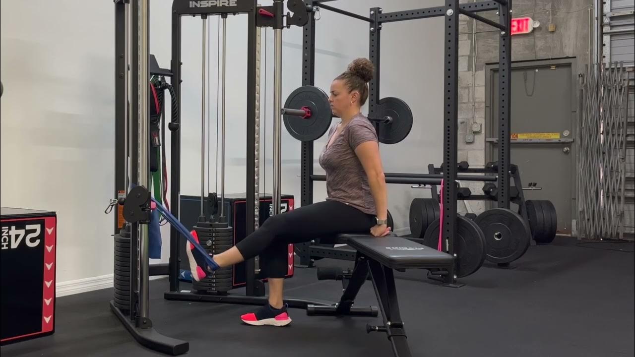 Seated Hamstring Curls with Theraband - YouTube