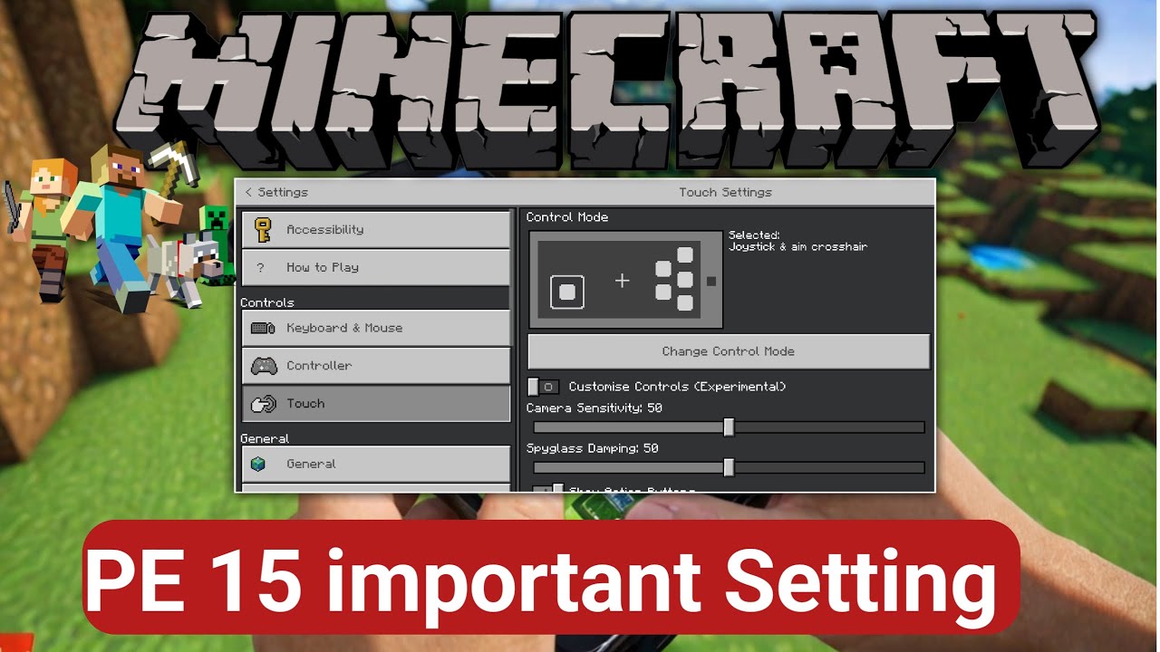 Minecraft PE all important setting tutorials | Minecraft (MCPE) setting ...