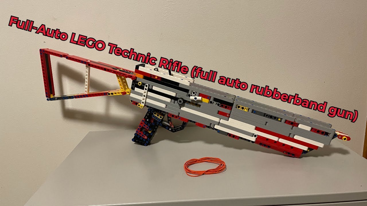 Full-Auto LEGO Technic Blowback Rifle (full auto rubberband gun.) - YouTube