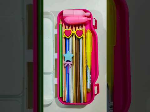 Filling Cute 90's Pencil Case, Geometry Box #stationery #filling #schoolsupplies #pencilcase #shorts