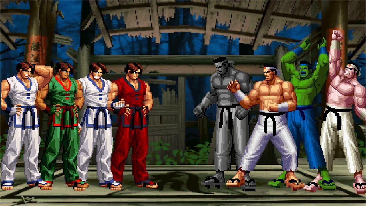 [KOF Mugen] Goro Daimon Team vs Kim Kaphwan Team - YouTube