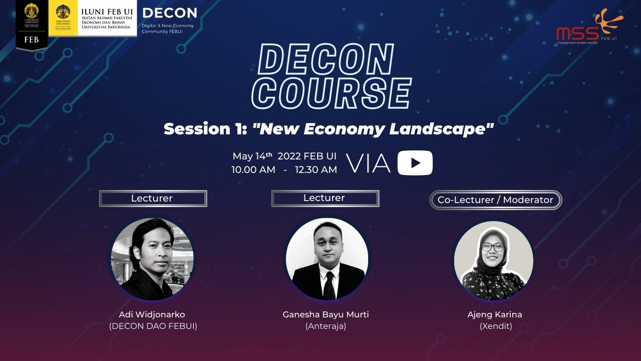 DECON Course - Session 1 : New Economy Landscape - YouTube