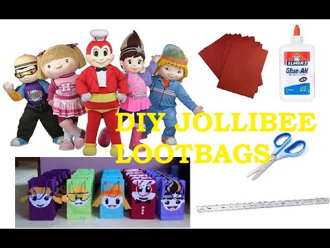 How to make DIY Jollibee themed lootbags - YouTube