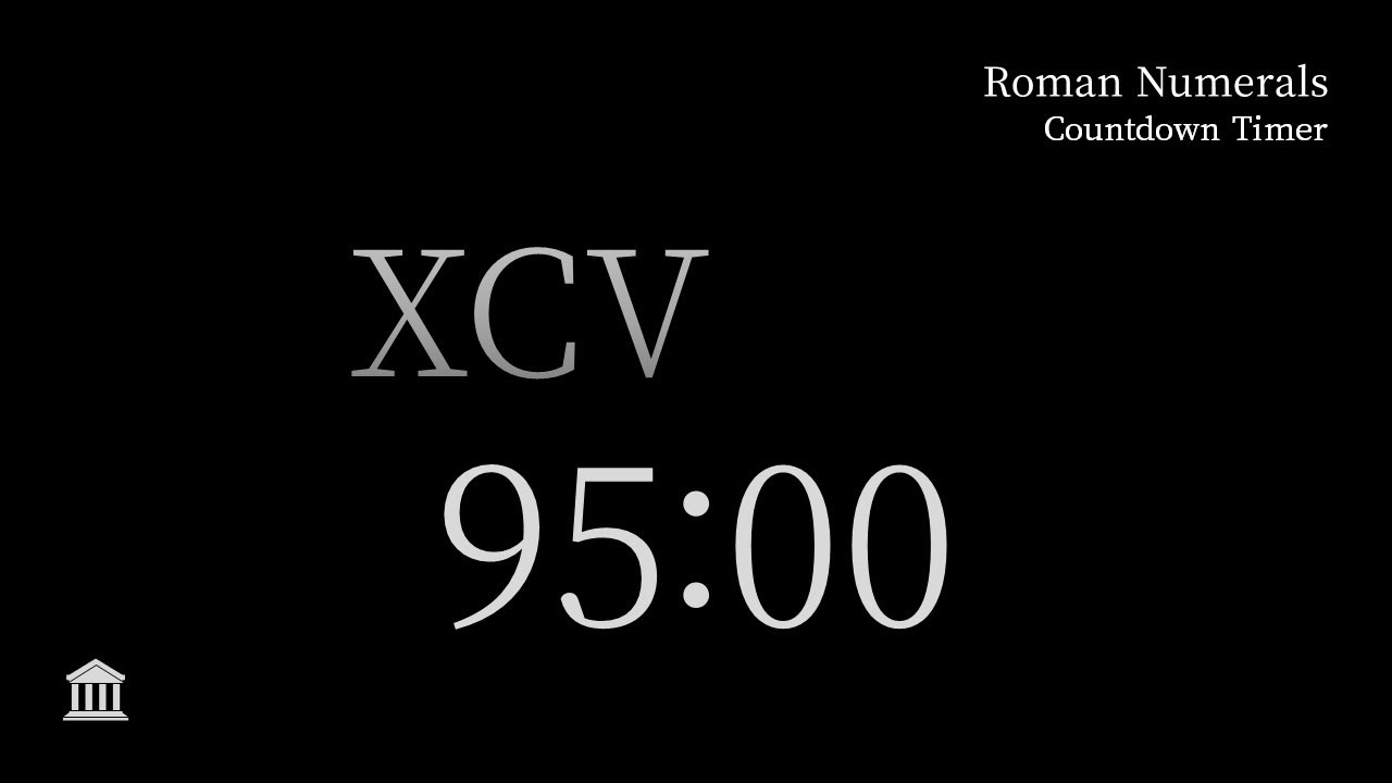 95 Minute Timer - Roman Numerals Countdown - YouTube
