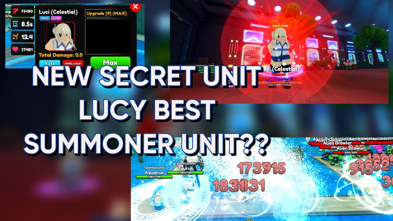 NEW EVOLVED LUCY SHOWCASE Best summon unit?? Anime Adventures Tower ...