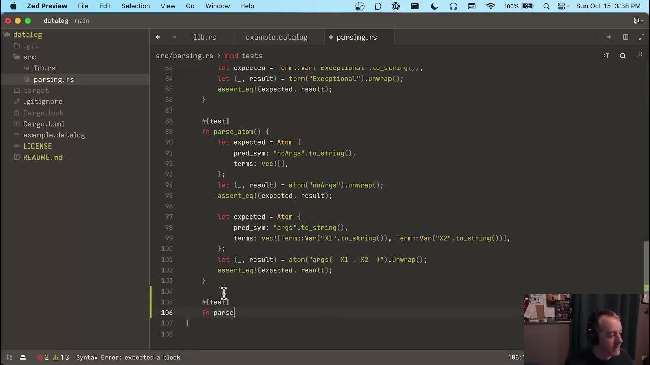 Implementing Datalog in Rust (final) and Elixir NIFs to Tree-Sitter - YouTube
