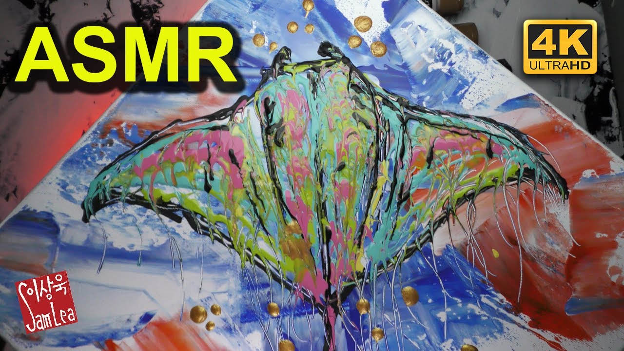How to Paint Manta Ray for Beginners #ASMR #PaintWithMe #DIYHomeDecor # ...