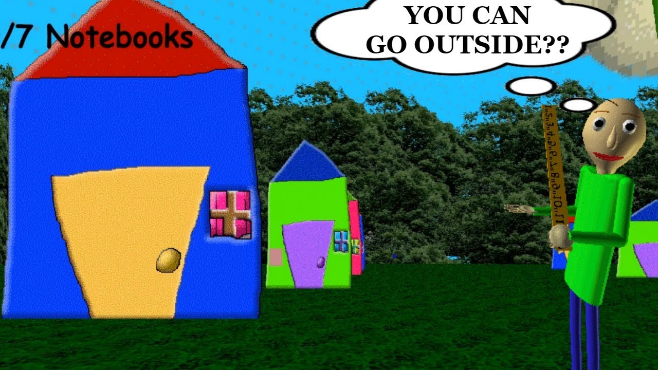 * NEW* GO OUTSIDE IN BALDI'S BASICS?? | Baldi's Basics in Education and ...
