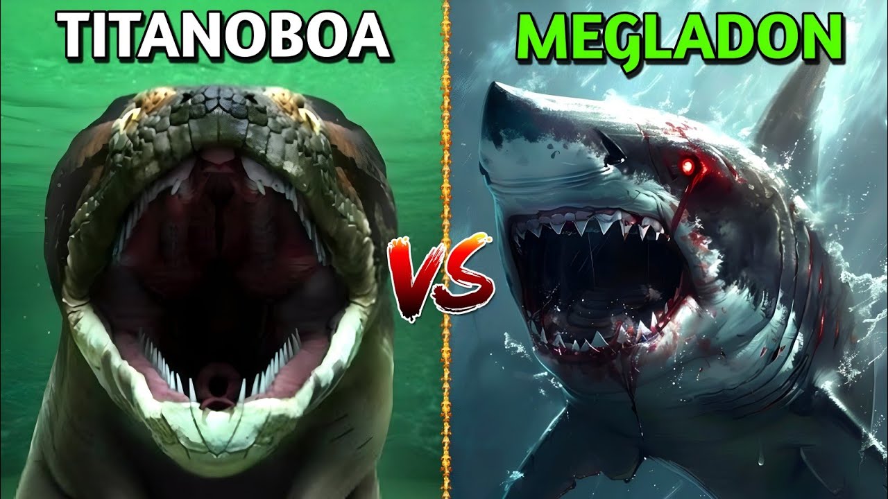 Titanoboa vs Megalodon | Who will Win? - YouTube
