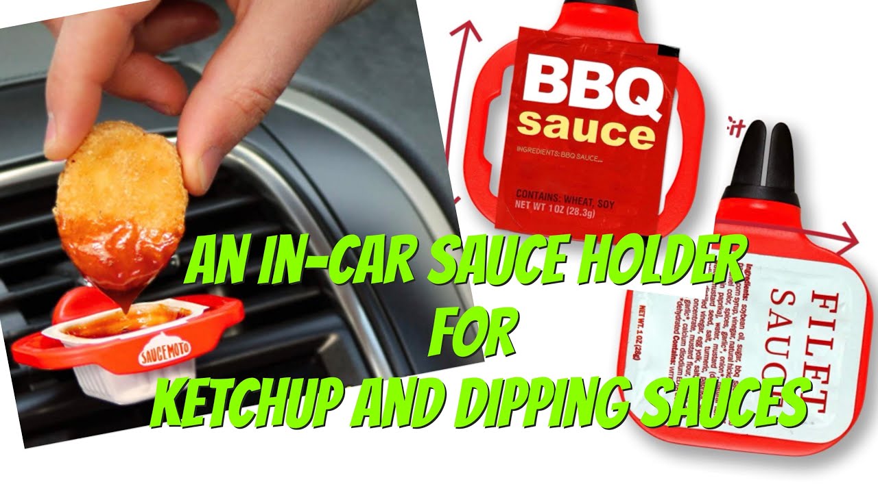 Saucemoto Dip Clip | An in-car sauce holder for ketchup and dipping ...