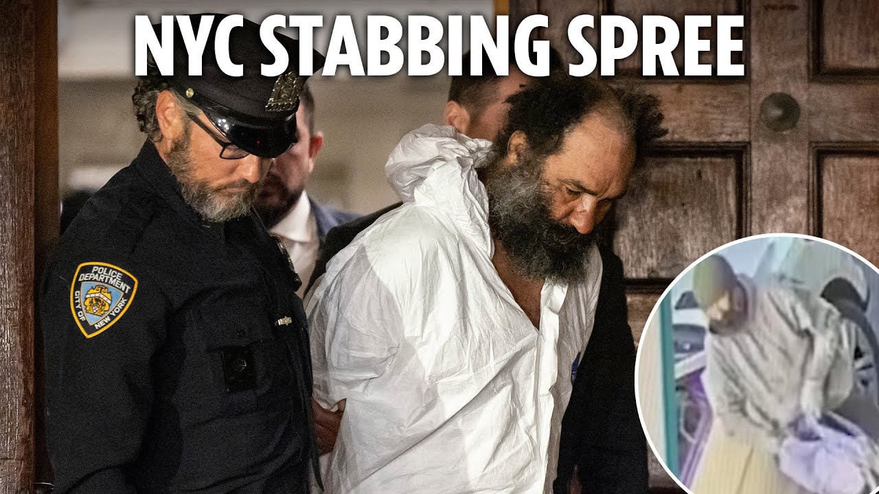 Bloody kitchen knives left scattered across sidewalk after brute kills ...