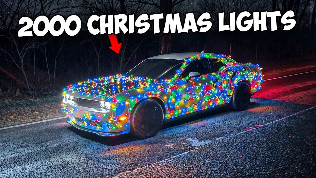 WRAPPING MY HELLCAT WITH 2000 CHRISTMAS LIGHTS.. - YouTube