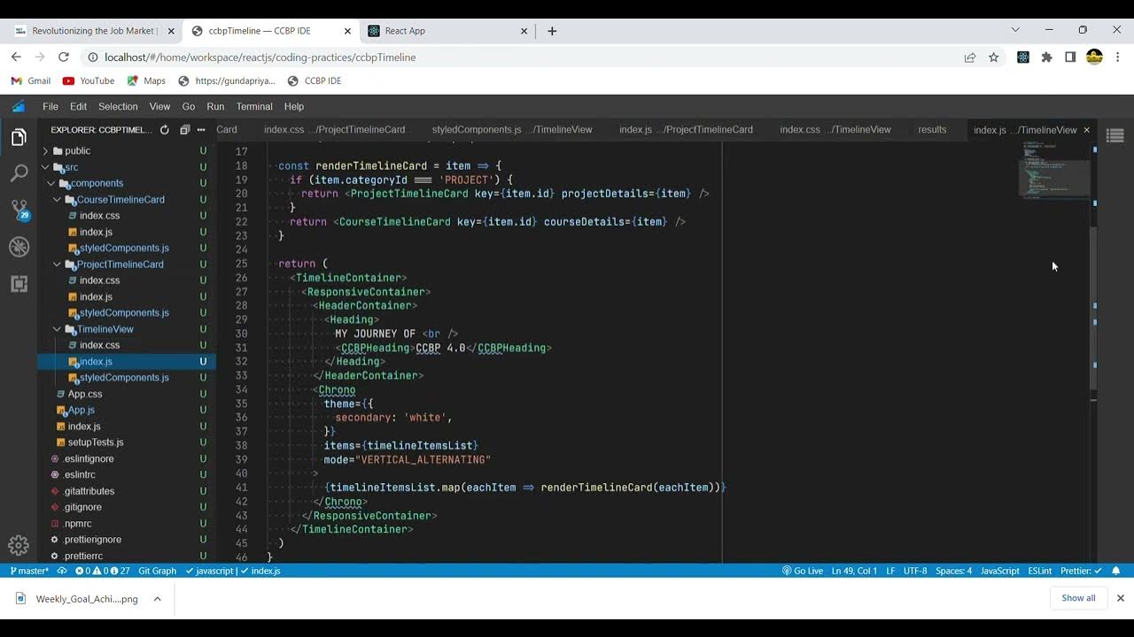 React Js Coding Practice 38 Ccbp Timeline Ccbp Nxtwave Youtube