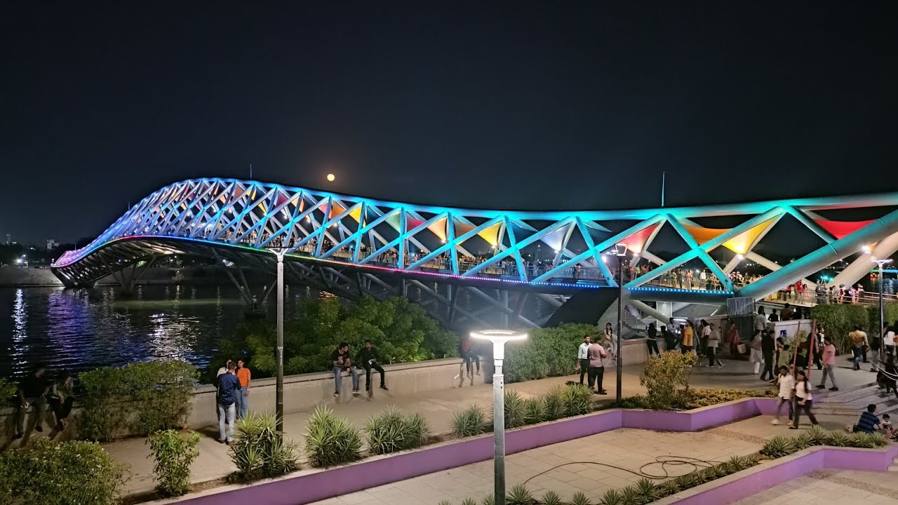 atal bridge | Ahmedabad river front | place to visit in Ahmedabad - YouTube