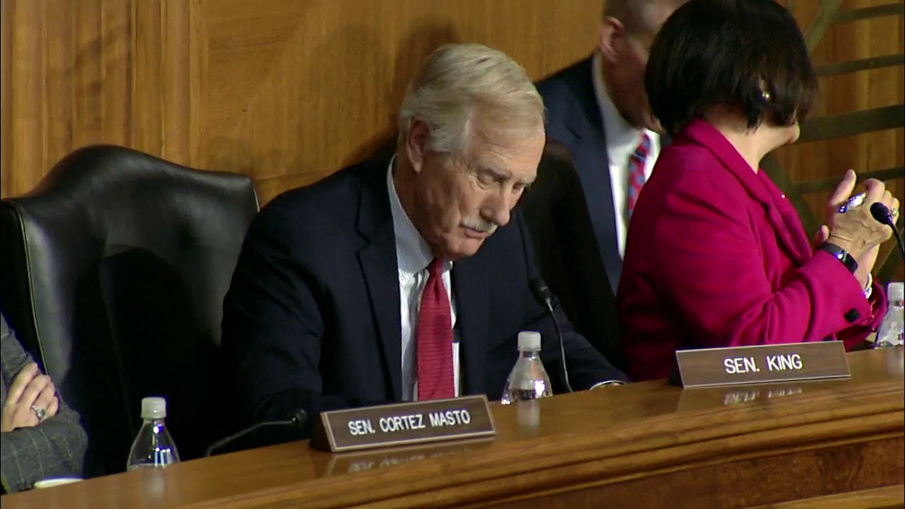 Senator King in ENR -- November 14, 2019 - YouTube