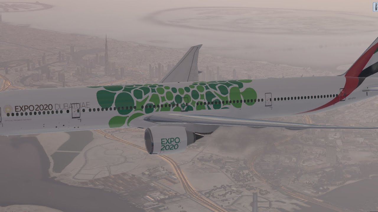 Boeing 777-300ER Sunset Arrival Into Dubai - YouTube