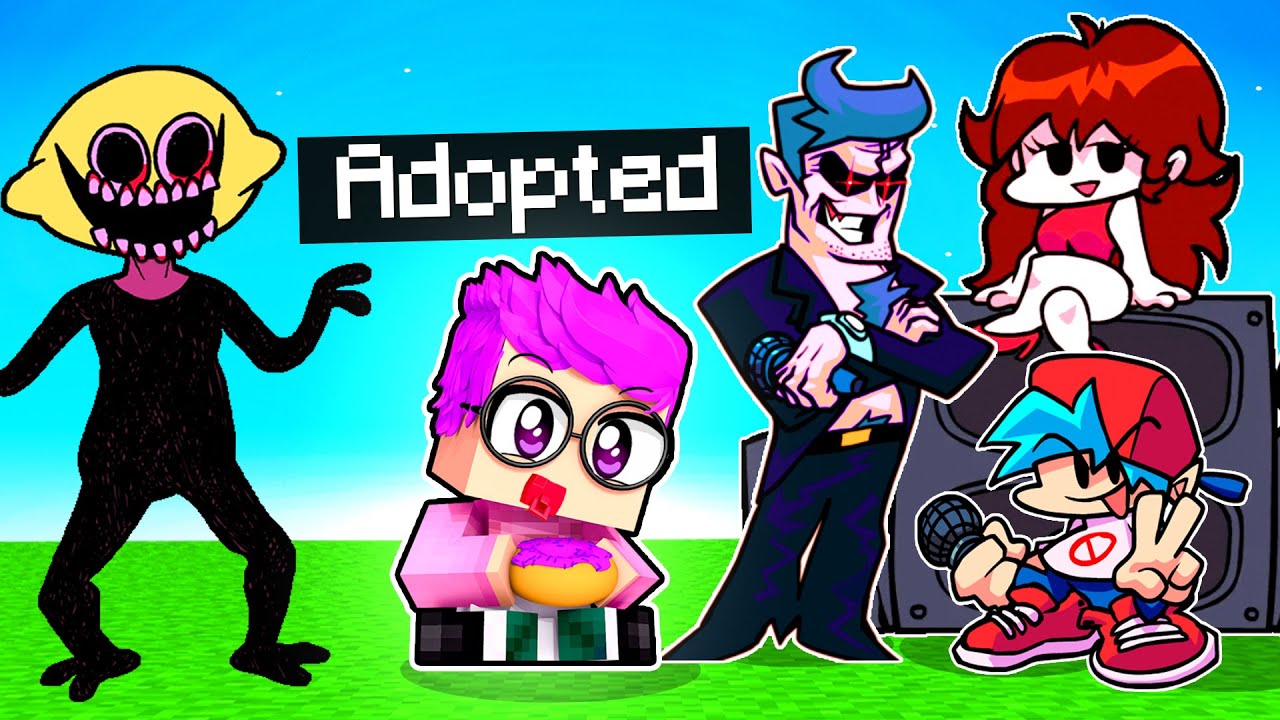 We Get ADOPTED By FRIDAY NIGHT FUNKIN FAMILY In MINECRAFT! (ft. MONSTER ...