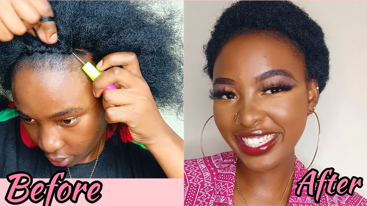 NATURAL SHORT AFRO CROCHET HAIR LOOK ||YVONNEWEMA - YouTube