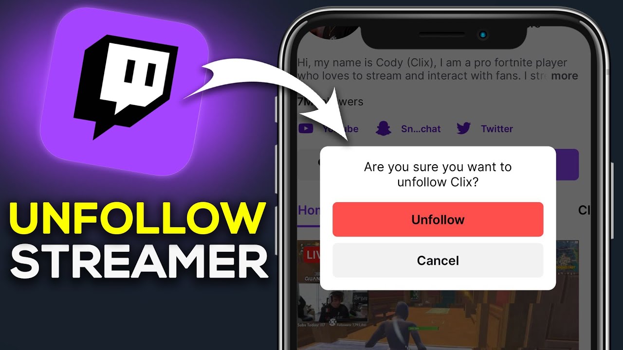 How To Unfollow Streamer On Twitch (Mobile) - Easy Guide - YouTube