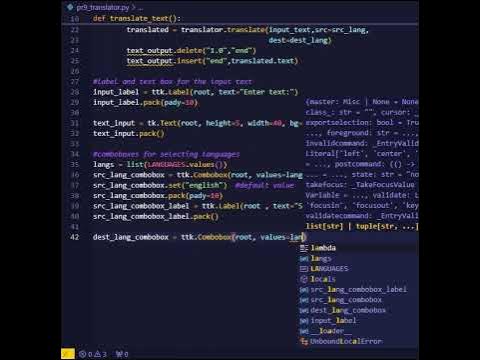 Language translator in Tkinter using Python. #coding #simplegui # ...