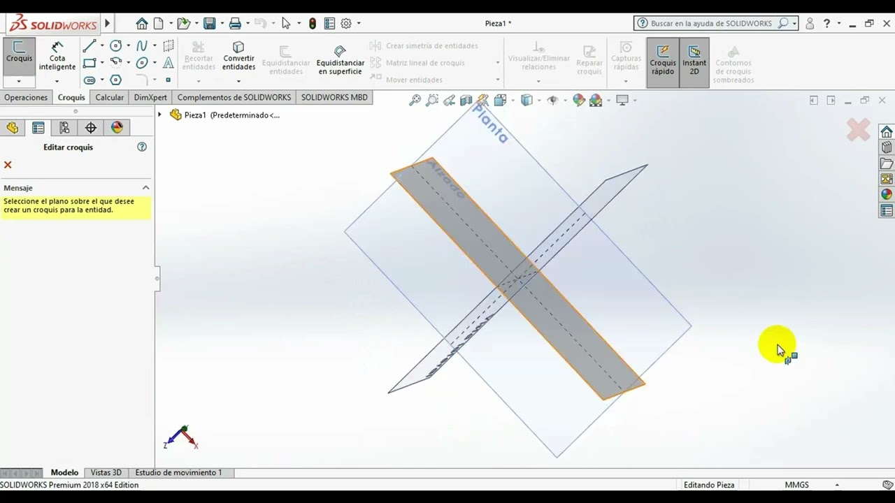 Cómo iniciar un modelado 3D en Solidworks 2018 - YouTube