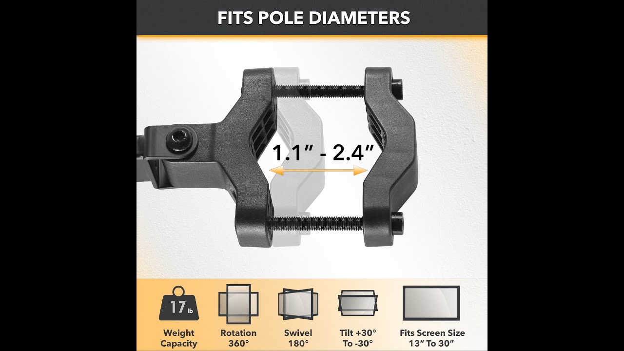 How to attach Monitors to a pole pipe? Clamping Mechanism for poles and ...