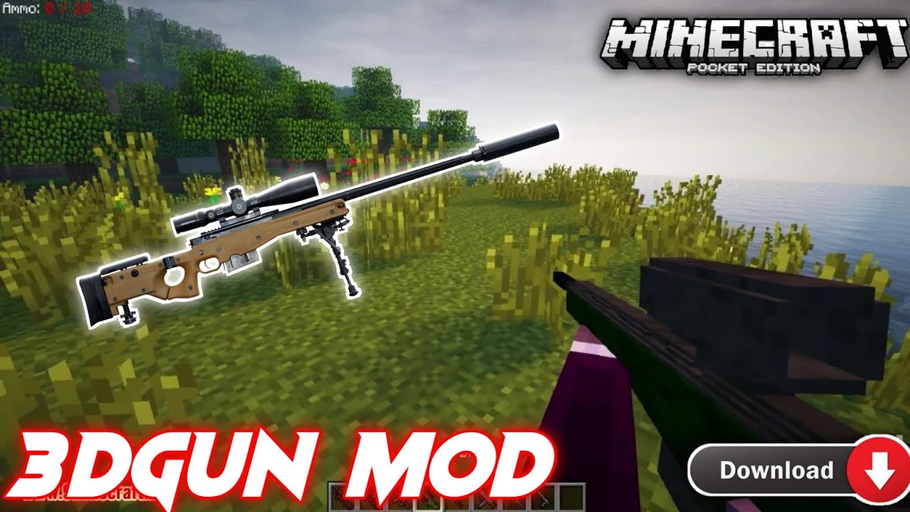 3D Gun Addon for Mcpe mod | Gun Mod for Minecraft bedrock edition - YouTube
