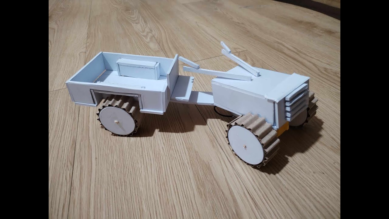 How to Make Tractor with Cardboard - YouTube