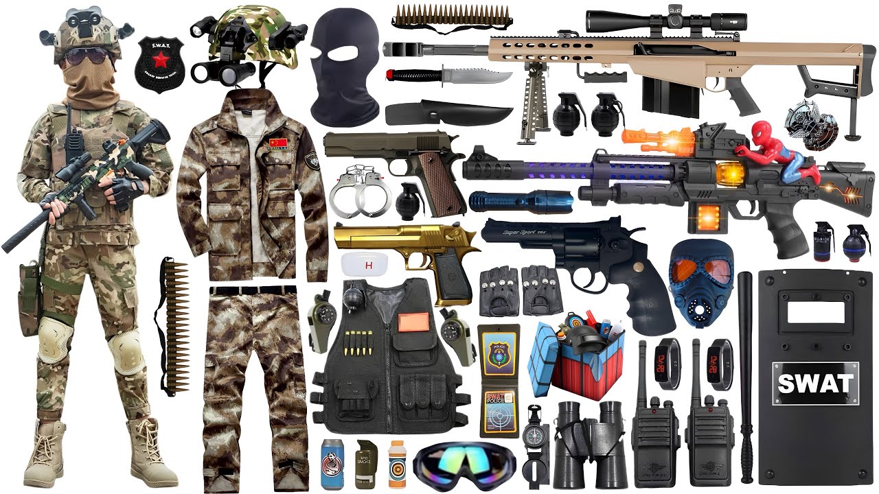 Special Forces Military Toy Gun Set Open Box, Barrett, M24, 98K Sniper ...
