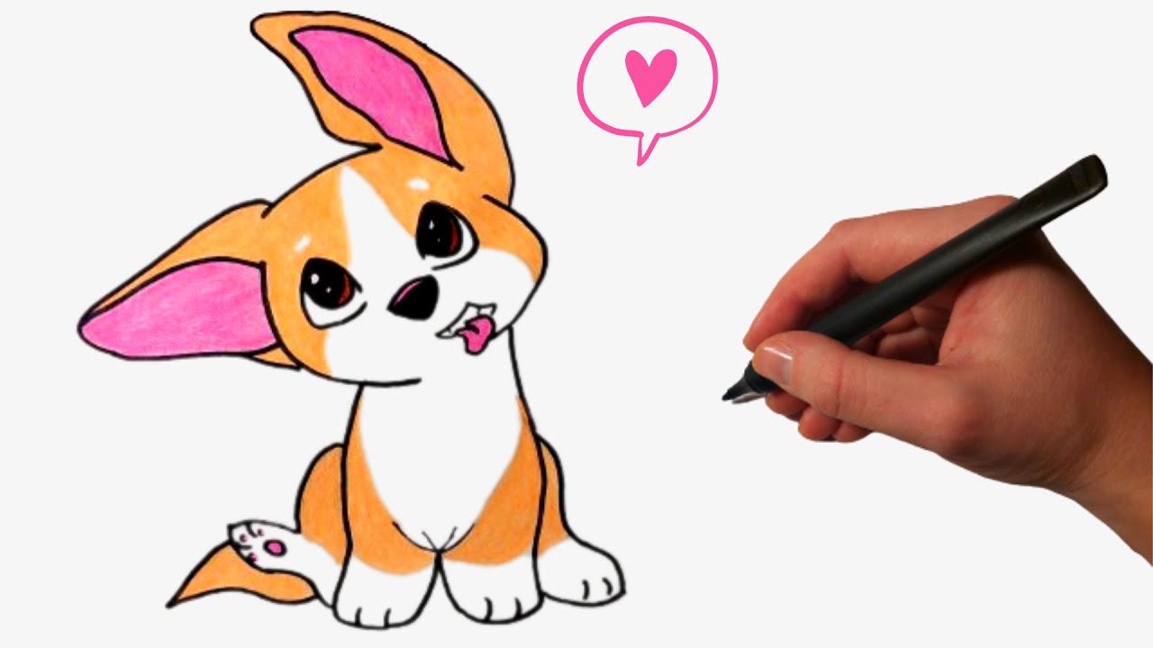 How to Draw a Cute CORGI Puppy easy step by step - YouTube