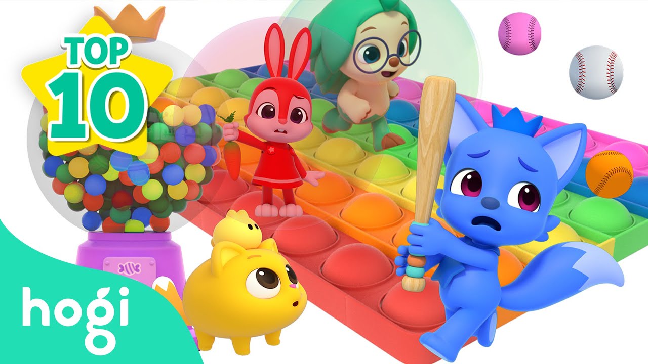 [👍🏻 BEST 10] Learn Colors with Hogi｜Candy, Pop It, Bubbles + More ...