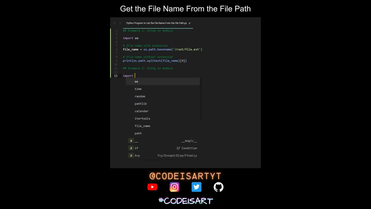 Get The File Name From The File Path In Python Python Examples Get The File Name From The File Path In Python Python Examples