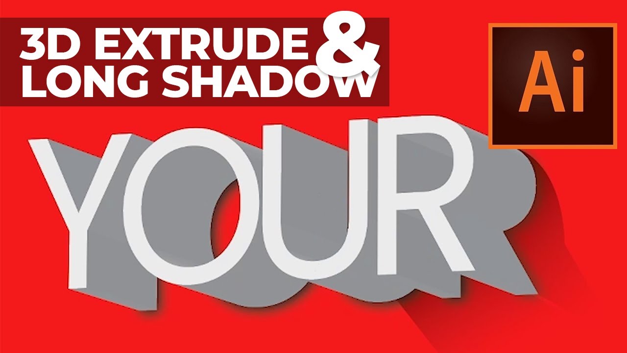 Adobe Illustrator cc 2020 | 3D Extrude | Long Shadow - YouTube