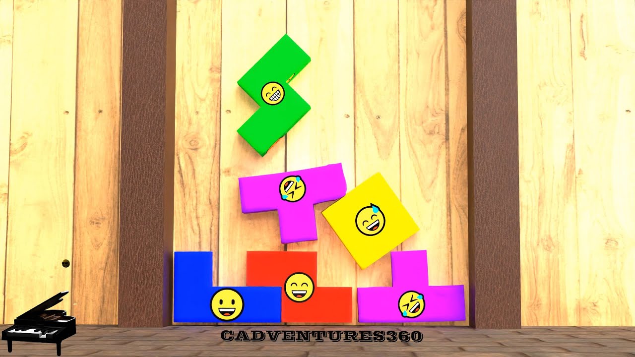 Tetris Emoji Challenge with Piano - Softbody Simulation V1 - YouTube