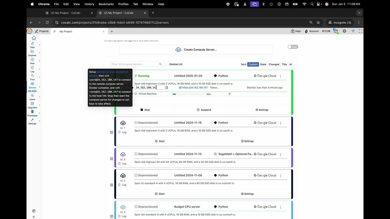 How to Set Automatic Shutdown for Compute Servers on CoCalc - YouTube