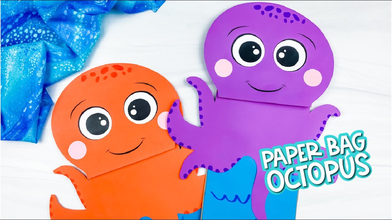 Paper Bag Octopus Craft For Kids - YouTube