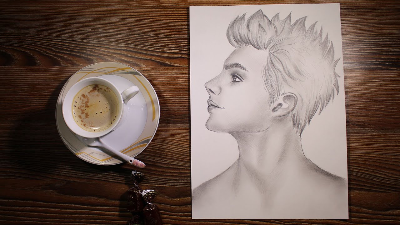 How To Draw Men's Face Side View Step by Step - Drawing Tutorial For ...